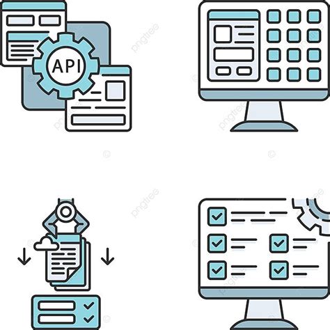 Rpa Color Icons Set Color Drawing Vector Vector Color Drawing Vector PNG And Vector With