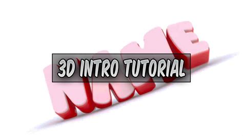 How To Make A D Intro Easy Step By Step Tutorial Cinema D After Effects YouTube