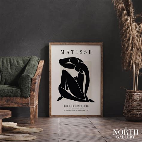 Henri Matisse Poster Black Nude Art Minimalist Wall Decor Etsy