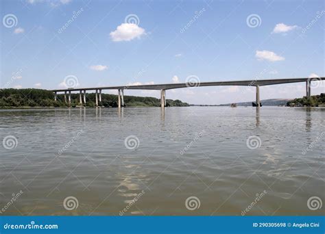 Beska Bridge On The Danube River In Vojvodina Serbia Editorial Stock
