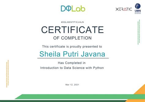 Sheila Javana On Linkedin Certificates Dqlab Datasciencespythoncourse