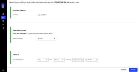 Schedule Automated Environment Backups Radiant Logic Documentation