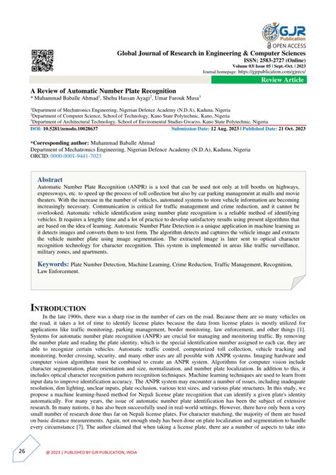 PDF A Review Of Automatic Number Plate Recognition