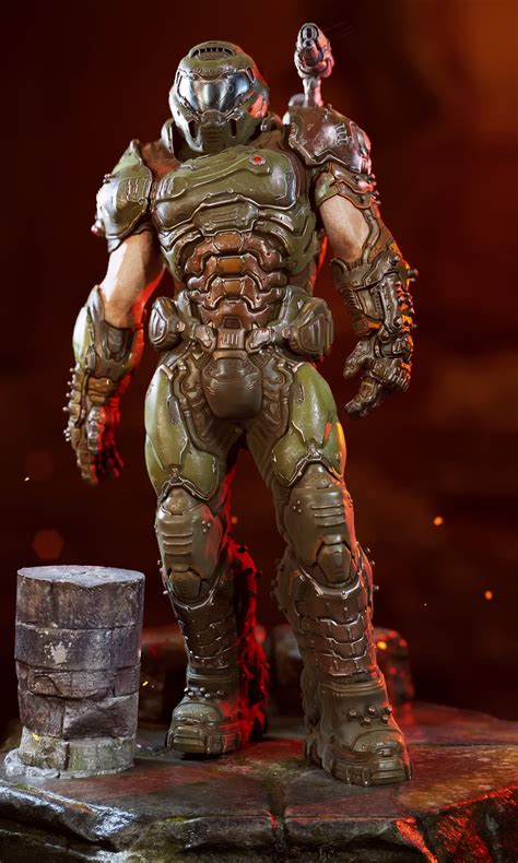 Doomguy Giampiero Milozzi Doom Game Comic Book Artwork Doom