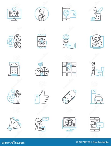 Machine Marketing Linear Icons Set Automation Optimization Personalization Analytics