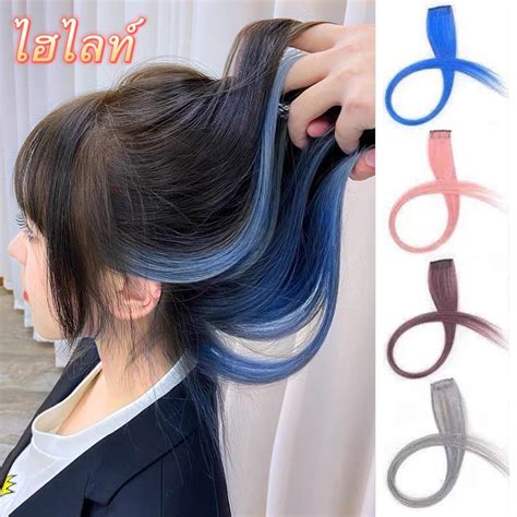 ไฮไลท์ทูโทน สีย้อมผม แฮร์พีช ผมปลอมวิกผม ชิ้นต่อผมวัสดุเคลือบด้าน ไม่