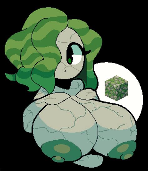 Rule 34 Big Breasts Cracked Skin Green Hair Grey Skin Minecraft Mossy
