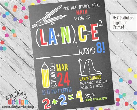 Math Invitation Coding Invitation Birthday Party Shower Digital