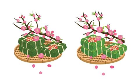Vietnamese Traditional Lunar New Year Vector Set Vietnamese New Year