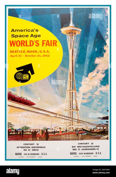 Worlds Fair Vintage Advertising Poster 1962 Worlds Fair World Fair