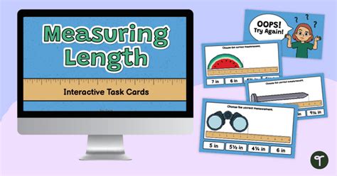 Measuring Length Interactive Task Cards Teach Starter