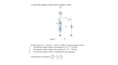 Solved A Zener Diode Regulator Circuit Is Shown In Figure 1