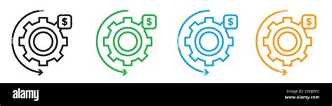 Costs Optimization Icon Black Line Art Vector In Black And White Outline Set Collection Sign