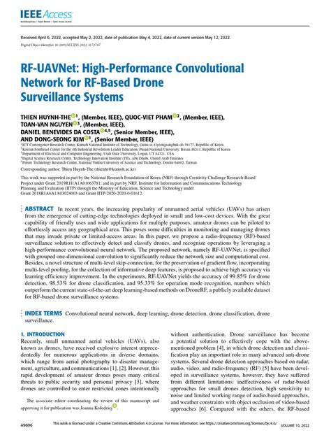Rf Uavnet High Performance Convolutional Network For Rf Based Drone