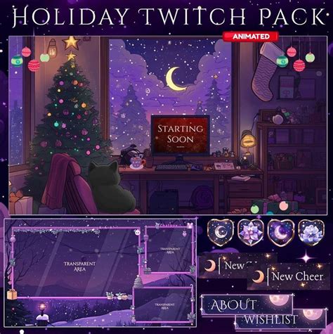 Twitch Overlay Christmas Pack Twitch Screen Animated Overlay Stream