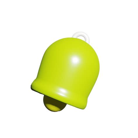 귀여운 벨 알림 경고 기호 또는 기호 웹 사이트 아이콘 3d 그림 프리미엄 사진