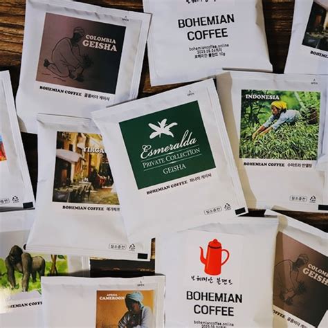 보헤미안박이추커피 드립백 커피선물세트 수요미식회 1세대 바리스타 파나마 게이샤 예가체프 만델링 포함 7종 원산지파나마산