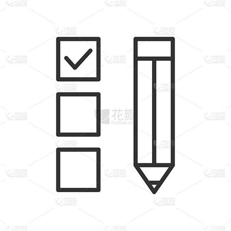 铅笔矢量图标。清单象形图