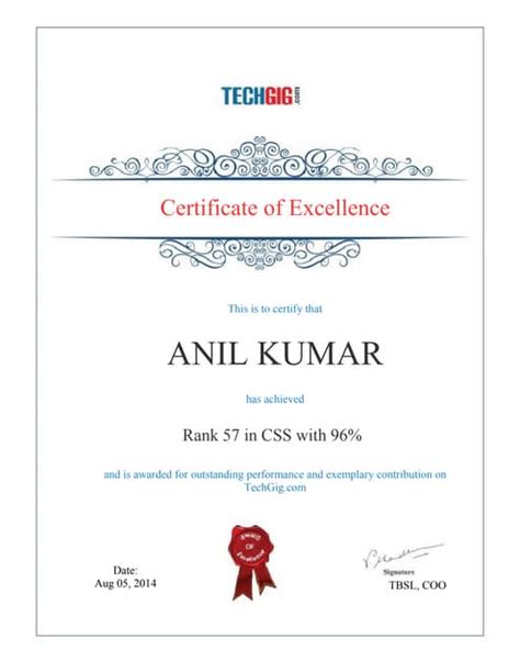 Certificate Of Css Pdf