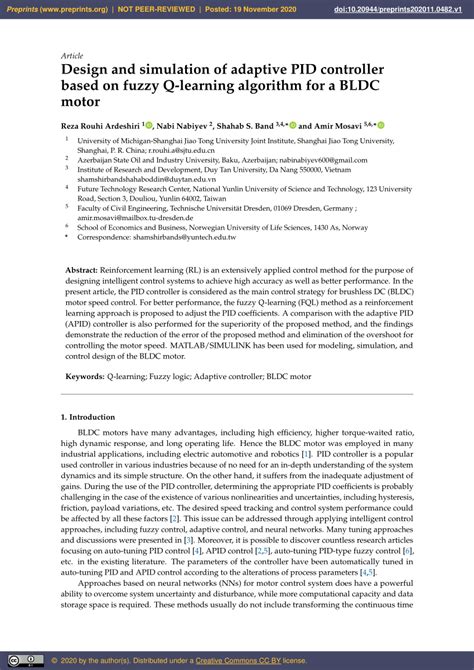 Pdf Design And Simulation Of Adaptive Pid Controller Based On Fuzzy Q