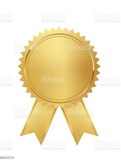 흰색 배경에 고립 된 리본황금 스탬프 고급 씰 벡터 디자인 요소입니다 상에 대한 스톡 벡터 아트 및 기타 이미지 상 배지 금 금속 Istock