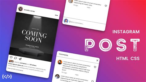 Instagram Post With Comment Box Using Html Css Only Youtube