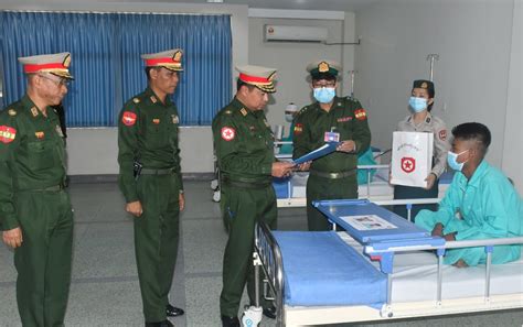 တပ်မတော်‌ဆေးရုံများ၌ တက်ရောက်ဆေးကုသမှုခံယူနေသူများအား သွားရောက်ကြည့်ရှုအားပေး Cincds Myanmar