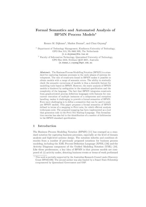 pdf formal semantics and automated analysis of bpmn process …otto referate bpmn pdf · 2010 10