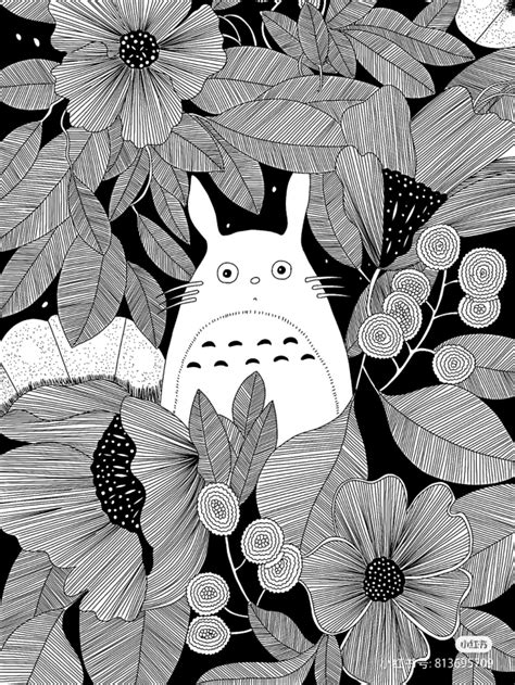 黑白线稿，线描图片 黑白线稿图片素材 花瓣网