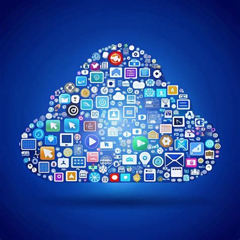 Premium Photo Cloud Computing Abstract Vector Graphic Icons Concept