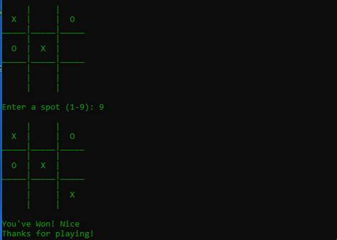 Command Line Tic Tac Toe Game By Kevin1e2e