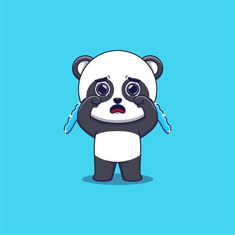 Premium Vector Cute Panda Crying With Tears