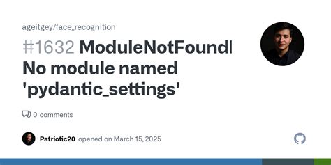 Modulenotfounderror No Module Named Pydanticsettings · Issue 1632