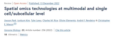 Genome Biol综述 多模态和单细胞 亚细胞水平空间组学技术的现状及发展前景 知乎