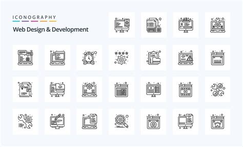 25 Web Design And Development Line Icon Pack 19213860 Vector Art At Vecteezy