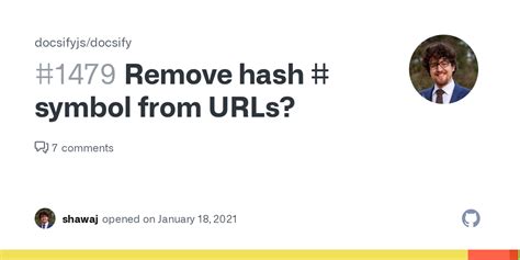 Remove Hash Symbol From URLs Issue 1479 Docsifyjs Docsify GitHub