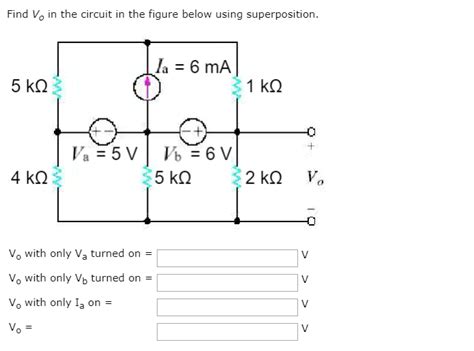 Solved Find Vo In The Circuit In The Figure Below Using Chegg Com
