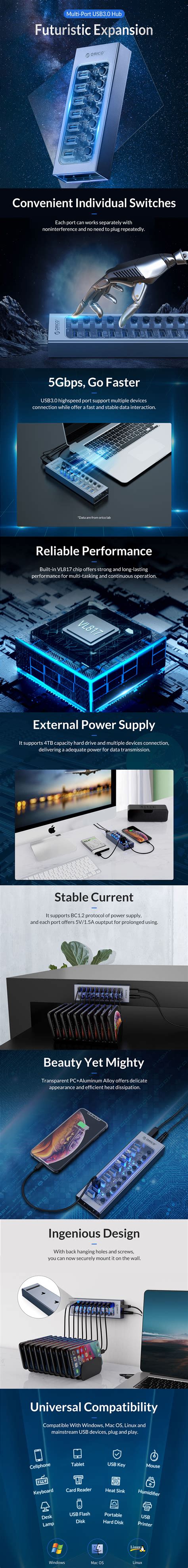 Orico Port Usb Aluminum Hub Msy Com Au