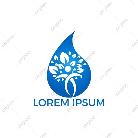 Water Drop Logo Vector Hd Png Images Water Drop With Human Tree Icon