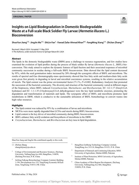Insights On Lipid Biodegradation In Domestic Biodegradable Waste At A