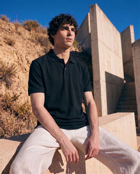Mens Black Piqué Polo Shirt Mstrr
