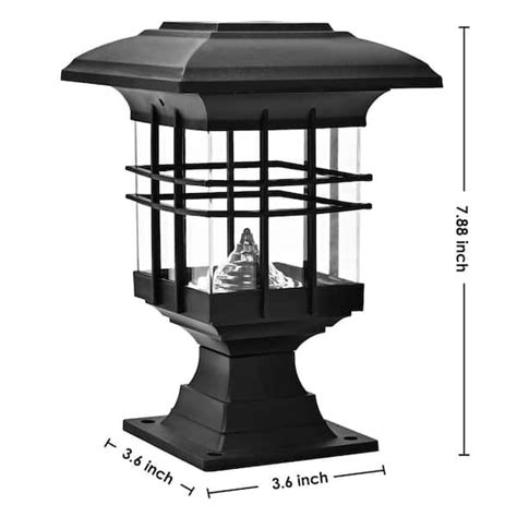 Gigalumi Black Led Integrated Led 3x3 Solar Powered Deck Post Cap Light