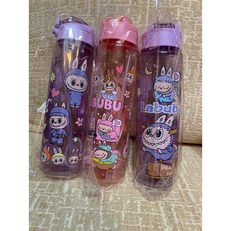 全新 Labubu拉布圖案水壺 有附塑膠軟吸管 蝦皮購物
