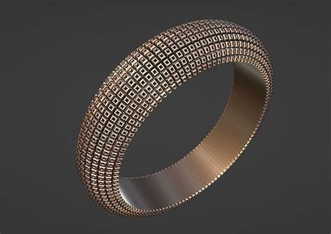 Cuboid Dalek Texture Ring Band Us Size 7 3d Model 3d Printable Cgtrader