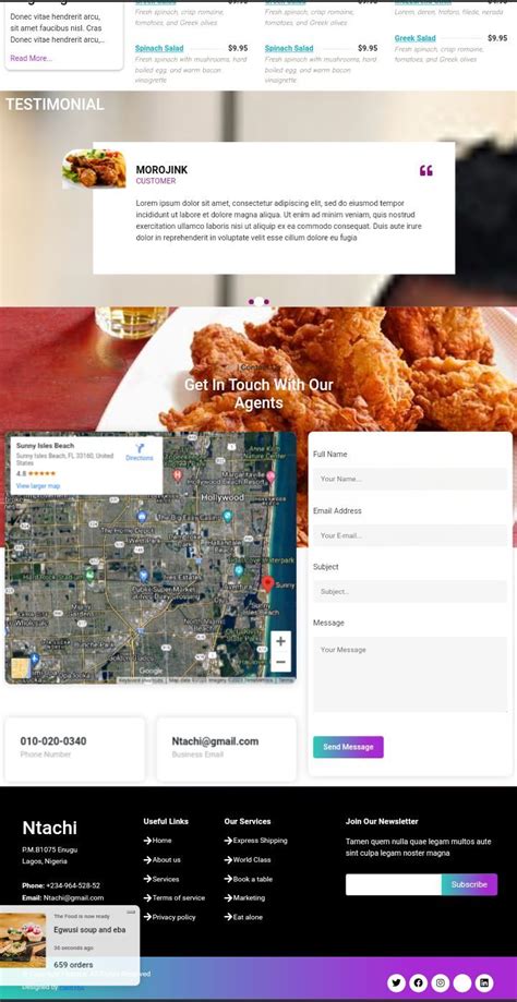 Restaurant And Food Ordering Html Templates