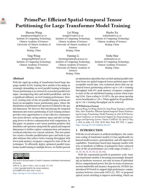 Primepar Efficient Spatial Temporal Tensor Pdf Tensor Parallel Computing