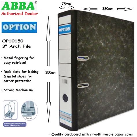 Abba Option Arch File 2 Inch 3 Inch Fail Kulit Keras Hitam 2 Inci 3