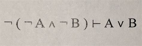 solved ¬ ¬ a ∧ ¬ b ⊢ a ∨ b prove using truth functional