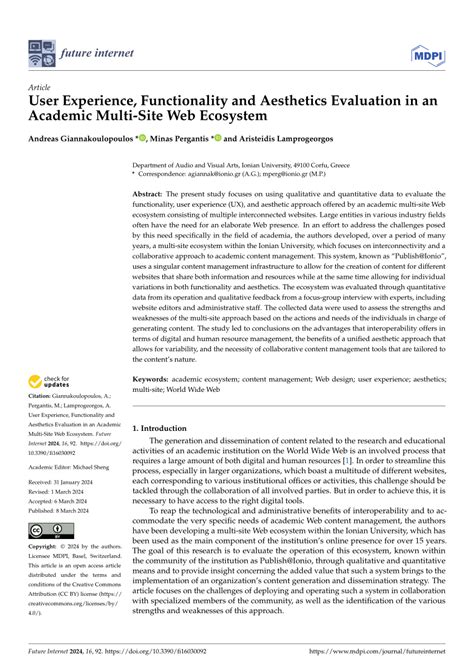 Pdf User Experience Functionality And Aesthetics Evaluation In An Academic Multi Site Web
