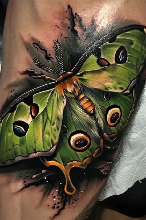Exquisite Luna Moth Tattoo Design Realistic Luna Moth Tattoo